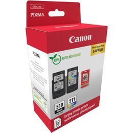 Canon Tintenpatrone "PG-510/CL-511 Photo Value Pack", bunt (schwarz, cyan, magenta, gelb), Tintenpatronen, Tintenpatrone