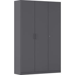 Mehrzweckschrank Rauch "Garderobe Kleiderschrank Schrank Schuhschrank Putzschrank MINOSA", graumetallic, griffe graumetallic, B:136cm H:210cm T:41cm, Holzwerkstoff, Schr&auml;nke, Mehrzweckschrank, In 4 Breiten mit vielen Einlegeb&ouml;den f&uuml;r viel Stauraum MADE IN GERMANY