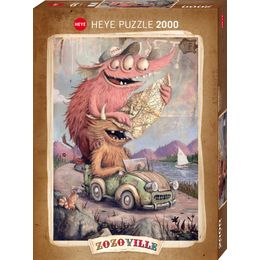 Puzzle Heye "Zozoville, Road Trippin", bunt, Puzzles, KinderB:68cm H:96cm, Pappe, Motiv, Puzzle, Made in Germany, B:68cm H:96cm