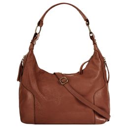 Shopper Samantha Look, Damen, Gr. B/H/T: 41cm x 30cm x 11cm onesize, braun (cognac), Leder, Taschen Shopper, echt Leder, Made in Italy