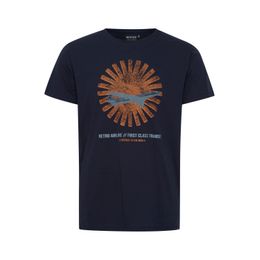 T-Shirt INDICODE "T-Shirt IDRonny", Damen, Gr. S, blau (navy), Obermaterial: 100% Baumwolle CO., regular fit, Rundhals, Shirts T-Shirt