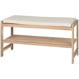 Schuhbank Wenko "Acina", braun (braun, natur), B:90cm H:45cm T:34cm, Baumwolle, FSC-zertifiziertes Holz, Polyester, Sitzb&auml;nke, Schuhbank, BxTxH: 90x34x45 cm, aus Akazienholz