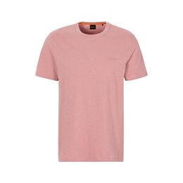 T-Shirt BOSS Orange "Tegood", Herren, Gr. S, rosa (open pink694), Single Jersey, Obermaterial: 100% Baumwolle, unifarben, regular fit normal, Rundhals, eingesetzt eingefasste Kante, Shirts T-Shirt, Rundhalsausschnitt, Regular Fit, Logoschriftzug