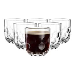 Latte-Macchiato-Glas Leonardo "Kaffeegl&auml;ser (1) Gocce 220 ml 6er Set transparent", bunt (transparent), 6 tlg., Glas, Trinkgef&auml;&szlig;e, Latte-Macchiato-Glas