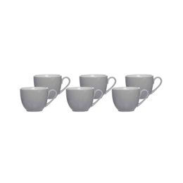 Ritzenhoff & Breker Espressotasse RITZENHOFF & BREKER "Espressotassen Doppio 80 ml 6er Set", grau, Porzellan, Trinkgef&auml;&szlig;e, Espressotasse