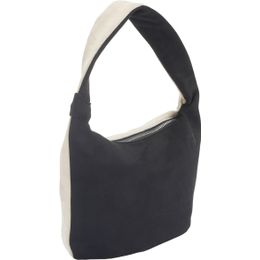 Handtasche Vivance "Minibag", Damen, Gr. B/H/T: 30cm x 16cm x 4cm, schwarz (schwarz, creme), Textil, mehrfarbig, Taschen Handtasche, Damentasche, Henkeltasche zweifarbig VEGAN