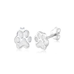 Paar Ohrstecker Elli "Ohrringe Pfoten Tier Tatze Hund Katze Filigran 925 Silber", silber, Ohrringe, Damen, ohne Stein, Silber 925 (Sterlingsilber), Paar Ohrstecker