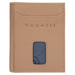 Geldb&ouml;rse Bugatti "SECURE SLIM", Herren, beige, Leder, leicht gl&auml;nzend, unifarben, Kleinlederwaren Geldb&ouml;rse, echt Leder