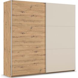 Schwebet&uuml;renschrank Rauch "Monza", braun (eiche artisan, champagner), B:218cm H:210cm T:59cm, Holzwerkstoff, Schr&auml;nke, Schwebet&uuml;renschrank, in trendigen Farbkombinationen, mit viel Stauraum