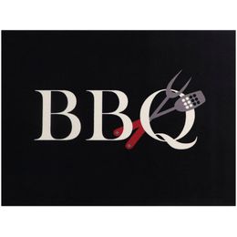 Fu&szlig;matte "BBQ Grillunterlage schwarz, Made in Belgium", schwarz, B:90cm H:5mm L:120cm, Polyamid, PRIMAFLOR-IDEEN IN TEXTIL, Teppiche, Fu&szlig;matte, Grillmatte ideal als Bodenschutz, mit Spruch, rutschhemmend, waschbar