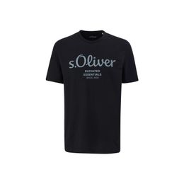 T-Shirt s.Oliver "T-Shirt Logo T-Shirt 1er Pack", Herren, Gr. M, schwarz, Obermaterial: 100% Baumwolle CO., Shirts T-Shirt