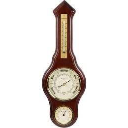 Wanduhr CHRISTOFFEL "Wetterstation Widdop", braun (nussbaumfarben), B:14cm H:4,5cm T:40cm, Wanduhren, Wanduhr
