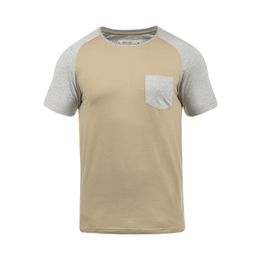 Rundhalsshirt INDICODE "Rundhalsshirt IDGresham", Herren, Gr. M, beige (sand), Web, Obermaterial: 60% Baumwolle CO. 40% Polyester PES., regular fit, Rundhals, Shirts Rundhalsshirt