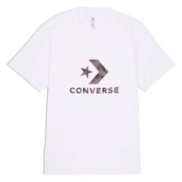 T-Shirt Converse, Herren, Gr. XXL, wei&szlig;, Single Jersey, Obermaterial: 100% Baumwolle, unifarben, Rundhals, eingesetzt eingefasste Kante, Shirts T-Shirt