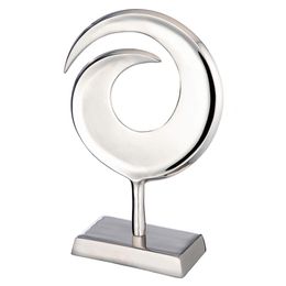 Dekofigur Gilde "Skulptur Swirl", silber (silberfarben), B:42cm H:42cm T:5cm, Aluminium, Dekofiguren, Dekofigur