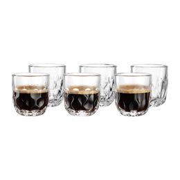 Espressoglas Leonardo "Espressogl&auml;ser-Set (1/2/3) Gocce 60 ml 6er Set transparent", bunt (transparent), 6 tlg., Glas, Trinkgef&auml;&szlig;e, Espressoglas