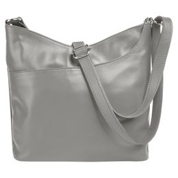 Umh&auml;ngetasche Samantha Look, Damen, Gr. B/H/T: 25cm x 20cm x 5cm onesize, grau, Leder, unifarben, Taschen Umh&auml;ngetasche, echt Leder, Made in Italy