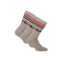 Kurzsocken Fila "Socken 3er Pack", Damen, Gr. 35-38, grau, Obermaterial: 80% Baumwolle CO. 18% Polyester PES. 2% Elasthan EL., Socken Kurzsocken