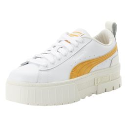Sneaker Puma "MAYZE LUX WNS", Damen, Gr. 40,5, wei&szlig; (Puma wei&szlig;, archive gold), Synthetik, unifarben, Schuhe Sneaker