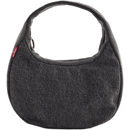Levi's Hobo LEVI'S, Damen, Gr. B/H/T: 19cm x 15,5cm x 6cm, schwarz (schwarz mid wash 5), Web, Baumwolle, unifarben, Taschen Hobo, mit Rei&szlig;verschluss