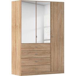 Kleiderschrank Rauch "Sinsheim", braun (struktureichefarben hell), B:136cm H:197cm T:54cm, Holzwerkstoff, Schr&auml;nke, Kleiderschrank, mit 4 breiten Schubk&auml;sten