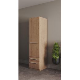 Kleiderschrank Priess "Schrank Garderobe W&auml;scheschrank Barcelona in 5 Breiten", braun (edelbuchefarben), B:48cm H:193cm T:54cm, Holzwerkstoff, Schr&auml;nke, Kleiderschrank, viel Stauraum, ger&auml;umige Schubk&auml;sten, mit Spiegel, MADE IN GERMANY