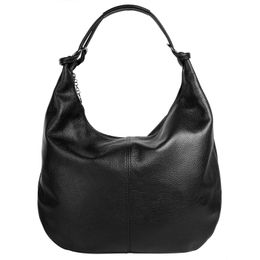 Shopper CLUTY, Damen, Gr. B/H/T: 35cm x 33cm x 7cm onesize, schwarz, Leder, leicht gl&auml;nzend, unifarben, Taschen Shopper, echt Leder, Made in Italy