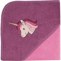 W&ouml;rner Kapuzenhandtuch W&Ouml;RNER "Einhorn", rosa (pink), B:80cm L:80cm, Frottee, Frottee, Handt&uuml;cher, Kapuzenhandtuch, mit Kapuze, maschinenwaschbar, trocknergeeignet