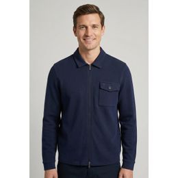 Kurzjacke Fynch-Hatton, Herren, Gr. M, navy, Web, Obermaterial: 53% Polyester, 42% Baumwolle, 5% Elasthan, unifarben, normal h&uuml;ftbedeckend, Rundhals, 1-Knopf-Manschette, Jacken Kurzjacke, Materialmix aus Polyester, Baumwolle und Elasthan, normale Passform