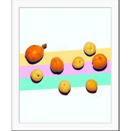 Bild queence "Maurice", orange (farbe rahmen: schwarz, farbe bild(er): orange), B:30cm H:40cm, Acrylglas, Holz, Papier, Bilder, Bild, HD Premium Poster-Druck inkl. Holzrahmen