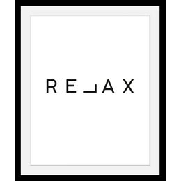 Bild queence "Relax", schwarz (farbe rahmen: schwarz, farbe bild(er): schwarz), B:50cm H:70cm T:3cm, Acrylglas, Holz, Papier, Bilder, Bild, HD Premium Poster-Druck inkl. Holzrahmen