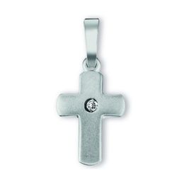 Kettenanh&auml;nger ONE ELEMENT "Zirkonia Kreuz Anh&auml;nger aus 925 Silber", silber, Schmuckanh&auml;nger, Damen, Silber 925 (Sterlingsilber), Kettenanh&auml;nger