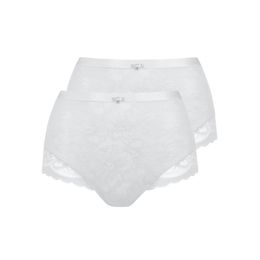 Taillenslip LISCA "2er Pack Damen Taillenslip Evelyn", Damen, Gr. 44, wei&szlig;, Stoff, Obermaterial: 83% Polyamid PA. 17% Elasthan EL., Unterhosen Taillenslip