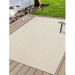 Outdoorteppich the carpet "Kansas", beige (creme), B:120cm H:1mm L:170cm, Polypropylen, Teppiche, Outdoorteppich, moderner robuster In und Outdoor Teppich Jute Look