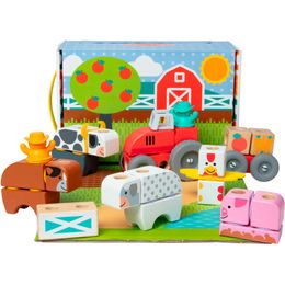 Spielbausteine Spin Master "Melissa & Doug Blockables Bauernhof", bunt, Spielbausteine, Baby, Holz, Spielbausteine