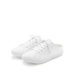 Sabot Vivance "Sneaker, Clog, Slip-On-Sneaker", Damen, Gr. 36, wei&szlig;, Obermaterial: 100% Textilmaterial. Decksohle: 100% Textilmaterial. Futter: 100% Textilmaterial. Laufsohle: 100% Synthetik, unifarben, Basic, Schuhe Sabot, zum Reinschl&uuml;pfen mit Schn&uuml;rung VEGAN