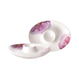 Villeroy & Boch Eierbecher VILLEROY & BOCH "Eierbecher Rose Garden 4er Set bunt", bunt, Porzellan, Eierbecher, Eierbecher