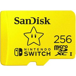 Sandisk Speicherkarte "microSDXC f&uuml;r Nintendo Switch 256GB", gelb, 256 GB, Speicherkarten, A1/ V30/ U3/ C10/ R100/ W90, Speicherkarte