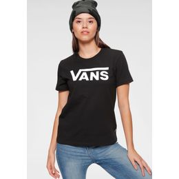 T-Shirt Vans "FLYING V CREW TEE", Damen, Gr. S, schwarz, Single Jersey, Obermaterial: 100% Baumwolle, figurbetont h&uuml;ftlang, Rundhals, Shirts T-Shirt