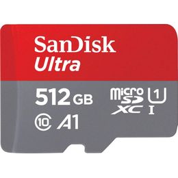 Sandisk Speicherkarte "Ultra microSDXC", grau (grau, rot), 512 GB, Speicherkarten, Speicherkarte