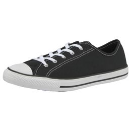 Sneaker Converse "Chuck Taylor All Star Dainty GS Basic Canvas Ox", Damen, Gr. 38,5, schwarz-wei&szlig; (schwarz, wei&szlig;, schwarz), Textil, kontrastfarbene Details, Schuhe Sneaker