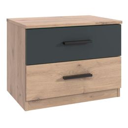 Nachtkommode wimex "Budapest", grau (viking oak, graphit), B:52cm H:40cm T:38cm, Holzwerkstoff, Sideboards, Nachtkommode, wahlweise einzeln oder im 2er Set, mit jeweils 2 Schubladen