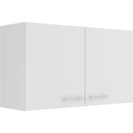 H&auml;ngeschrank Optifit "Bella", wei&szlig; (wei&szlig;, wei&szlig;), B:100cm H:57,6cm T:34,6cm, Holzwerkstoff, Schr&auml;nke, H&auml;ngeschrank, Breite 100 cm, 2 T&uuml;ren, 1 Einlegeboden