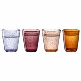 Glas Leonardo "Trinkglas-Set 4-teilig BURANO 330 ml bunt", bunt, 4 tlg., Glas, Trinkgef&auml;&szlig;e, Glas