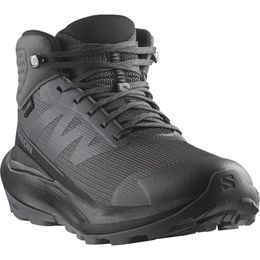 Wanderschuh Salomon "ELIXIR TOUR MID WP W", Damen, Gr. 37, schwarz (asphalt, schwarz, castlerock), Synthetik, Textil, Schuhe Wanderschuh, wasserdicht