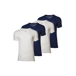 T-Shirt Gant "T-Shirt V-NECK T-SHIRT 4-PACK 4er Pack", Damen, Gr. L, bunt (marineblau, wei&szlig;), Obermaterial: 100% Baumwolle CO., Shirts T-Shirt