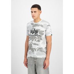 T-Shirt Alpha Industries "Basic T-Shirt", Herren, Gr. XL, wei&szlig; (wei&szlig; camo), Single Jersey, Obermaterial: 100% Baumwolle, bedruckt, regular fit normal, Rundhals, normaler Saum, Shirts T-Shirt, Baumwolle, regular fit