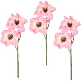 Kunstblume I.GE.A. "Magnolie", rosa, B:13cm H:40cm L:10cm, Obermaterial: 90% Polyester, 10% Kunststoff, Kunstpflanzen, Kunstblume, K&uuml;nstlicher Magnolienzweig, 3er Set