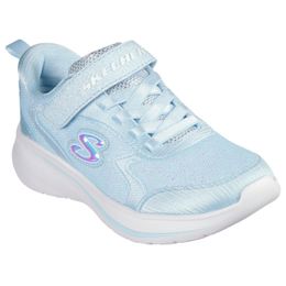 Sneaker Skechers "WAVE 92", M&auml;dchen, Gr. 27, blau (lightblau), Lederimitat, Textil, Glitzer, Schuhe Sneaker, Schlupfschuh mit Glitzer f&uuml;r M&auml;dchen, Gr&ouml;&szlig;enschablone zum Download, Topseller