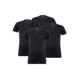 Levi's T-Shirt LEVI'S "T-Shirt 4er Pack", Herren, Gr. L, schwarz, Obermaterial: 95% Baumwolle CO. 5% Elasthan EL., Shirts T-Shirt